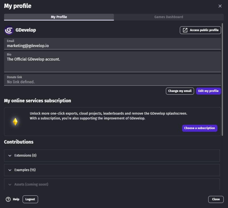 My Profile Gdevelop Documentation - Premium Colorful Wallpaper Gallery - Desktop